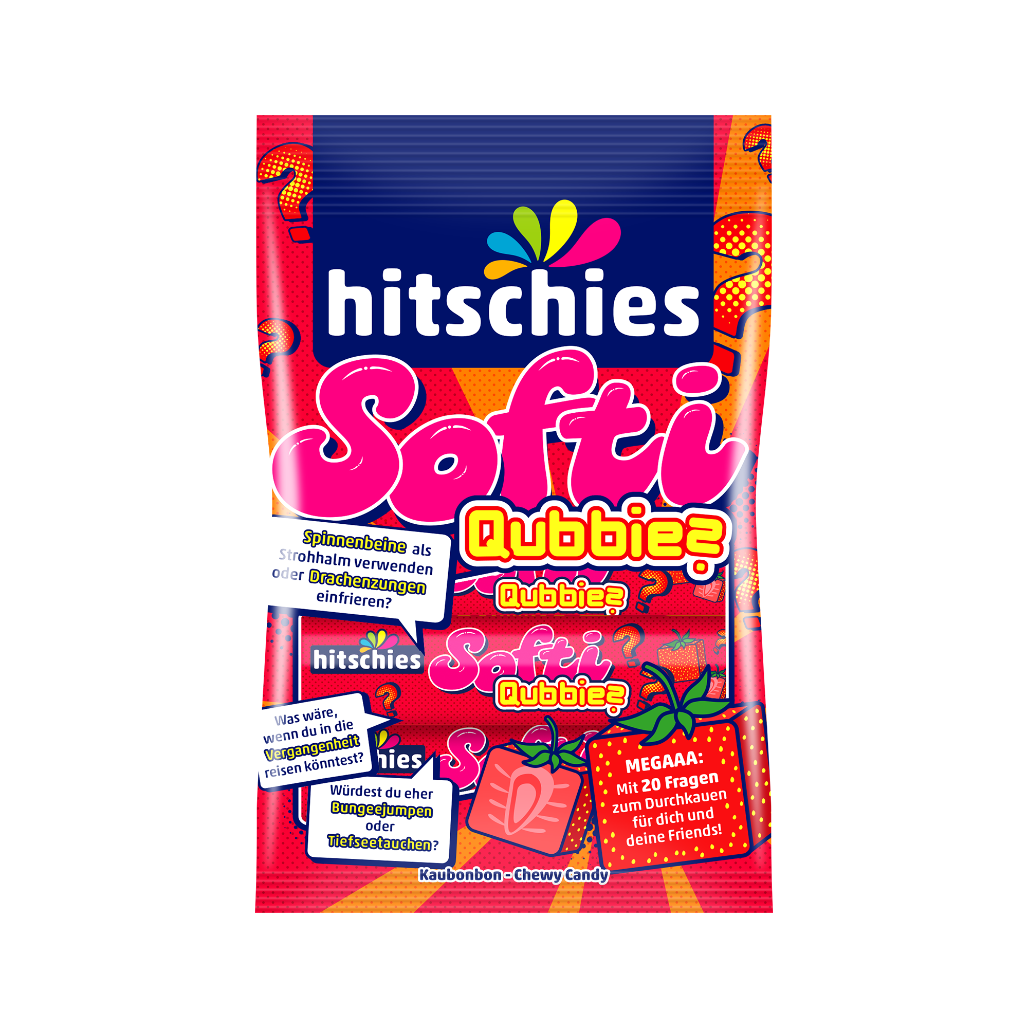 hitschies chewy candy Softi Qubbies strawberry